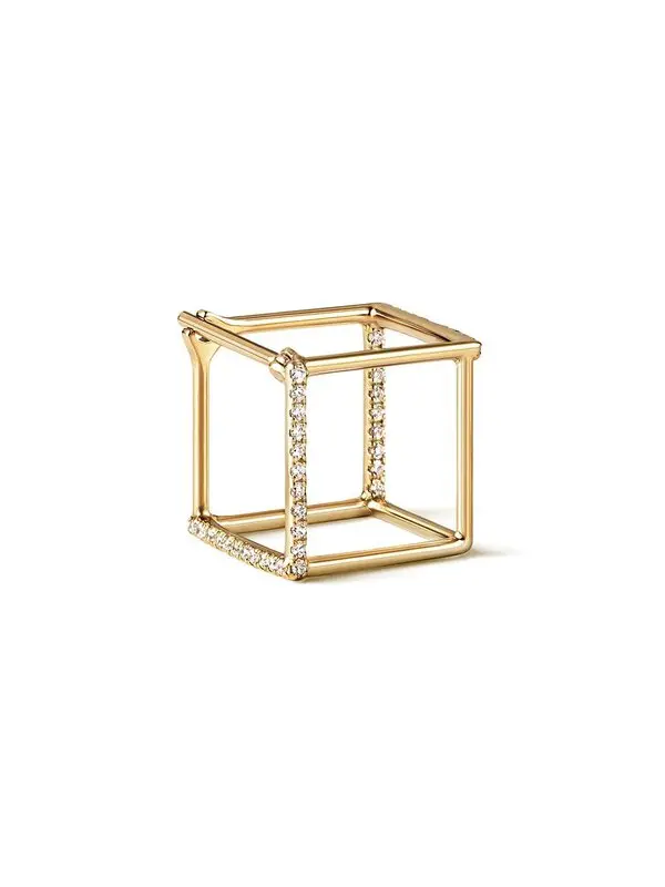 Shihara Diamond Square Stud Earring - Metallic