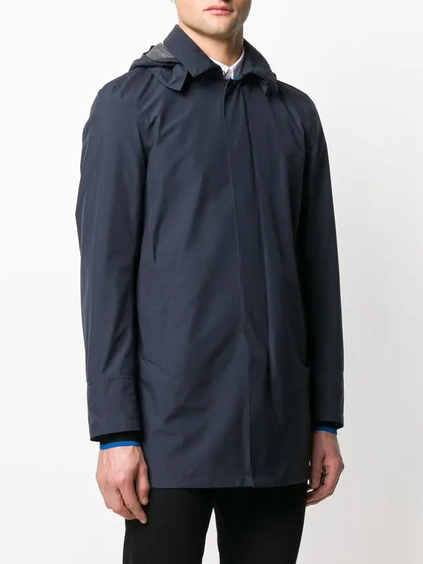 Herno Hooded Raincoat - Blue