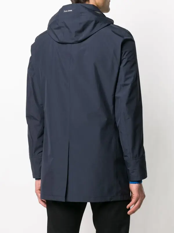 Herno Hooded Raincoat - Blue