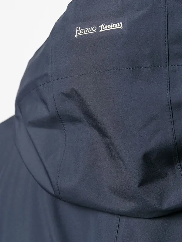 Herno Hooded Raincoat - Blue