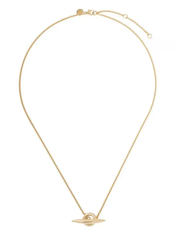 SHAUN LEANE Arc T-bar Vermeil Necklace - Gold