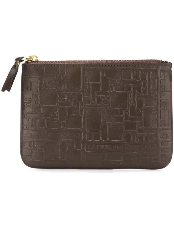 Comme Des Garçons Embossed Logo' Purse - Brown