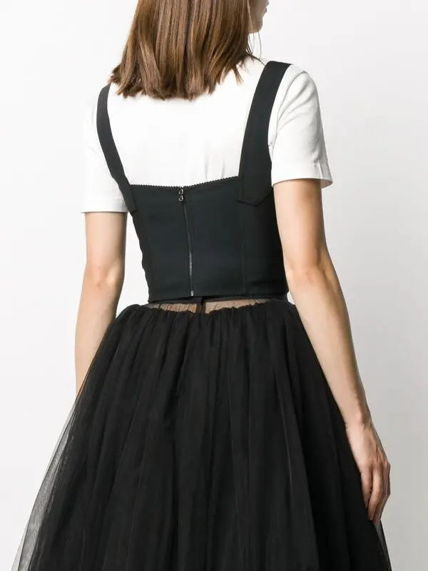 Dolce & Gabbana Jacquard Corset Bustier - Black