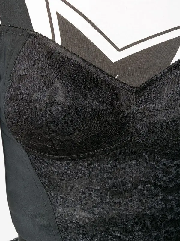 Dolce & Gabbana Jacquard Corset Bustier - Black