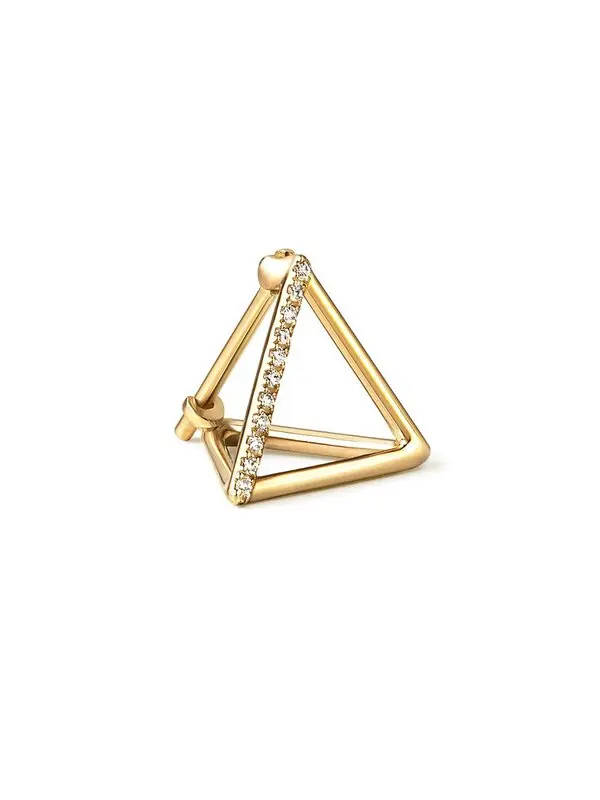 Shihara Diamond Triangle Earring - Metallic