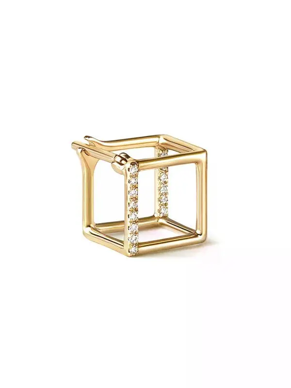 Shihara Diamond Square Earring 7 - Metallic