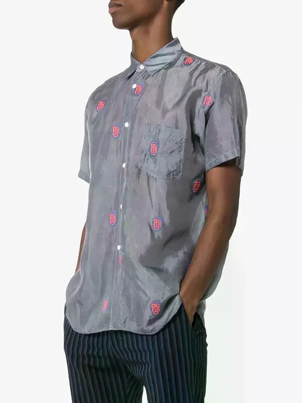 Comme Des Garçons Mask Embroidered Short-sleeved Shirt