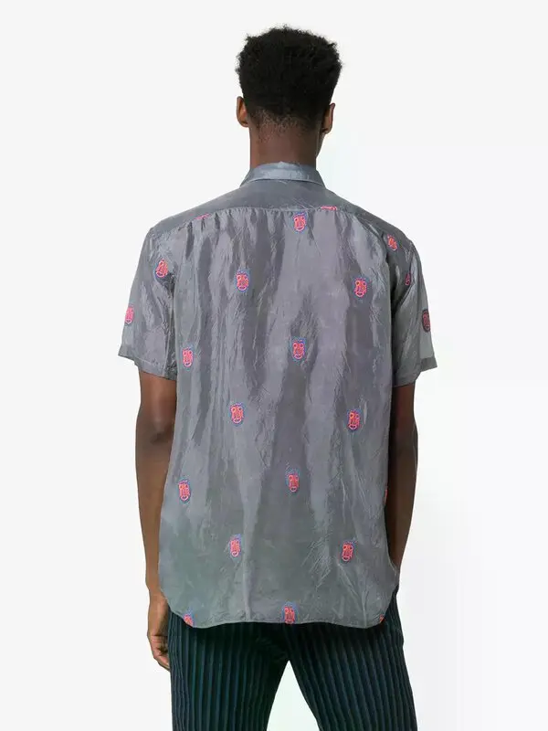 Comme Des Garçons Mask Embroidered Short-sleeved Shirt