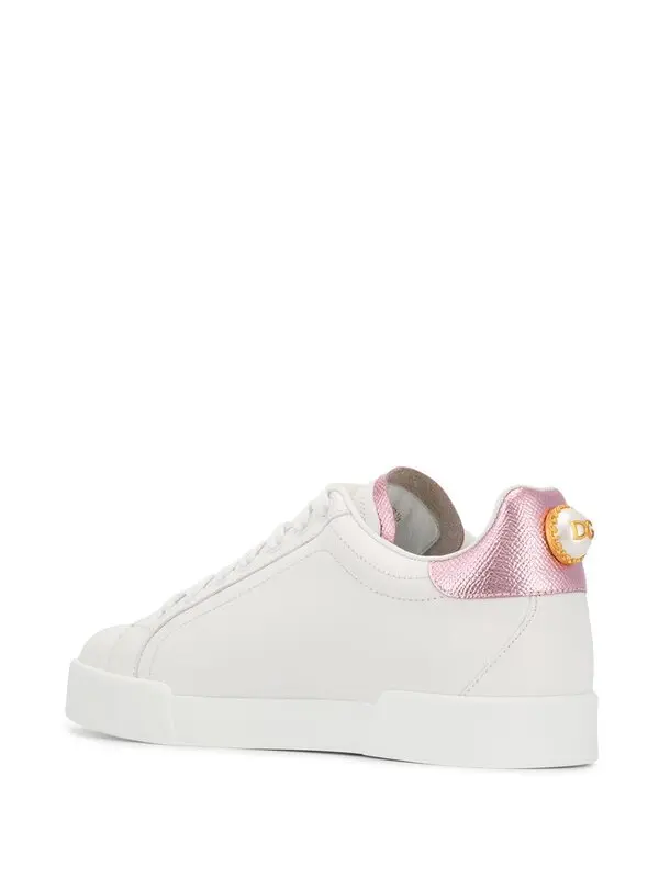Dolce & Gabbana Portofino Leather Sneakers - White