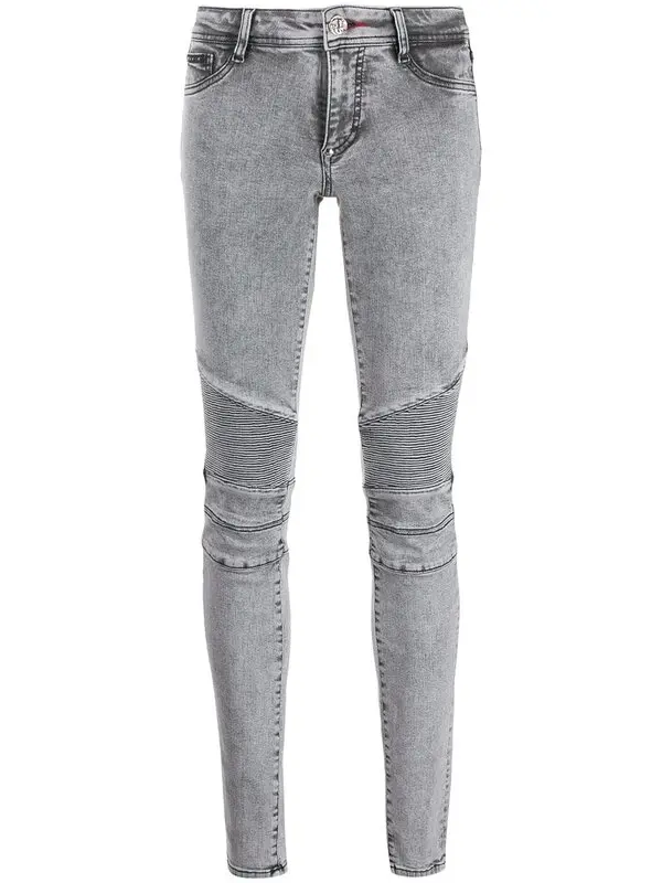 Philipp Plein Acid Wash Jeggings - Black