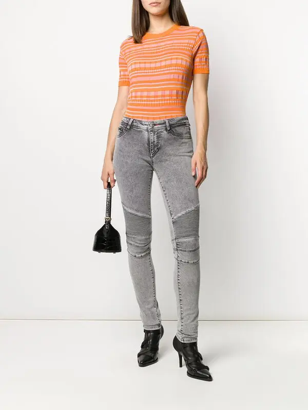 Philipp Plein Acid Wash Jeggings - Black