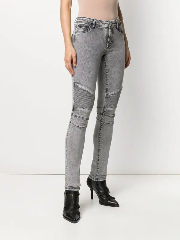 Philipp Plein Acid Wash Jeggings - Black