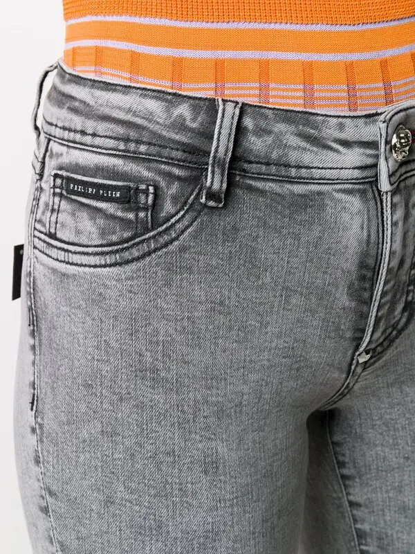 Philipp Plein Acid Wash Jeggings - Black