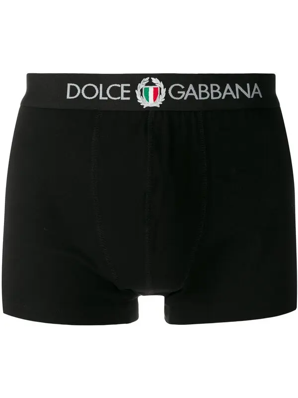 Dolce & Gabbana Logo Embroidered Boxers - Black