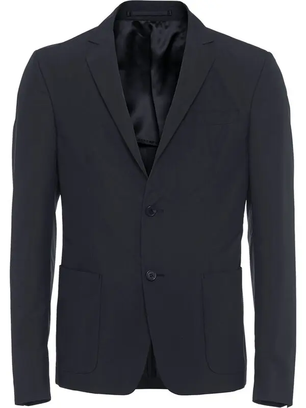 Prada Technical Poplin Single-breasted Jacket - Black