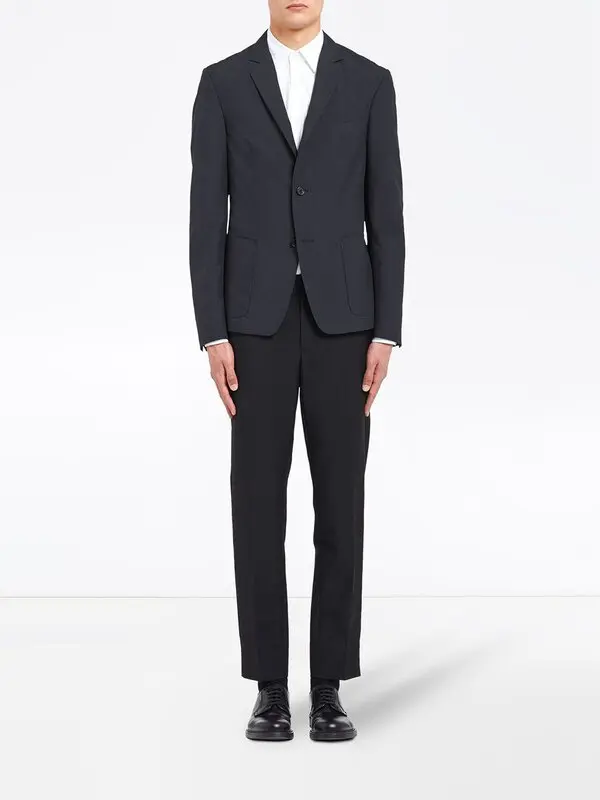 Prada Technical Poplin Single-breasted Jacket - Black