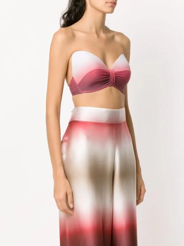 AMIR SLAMA Tie Dye Cropped Bandeau Top