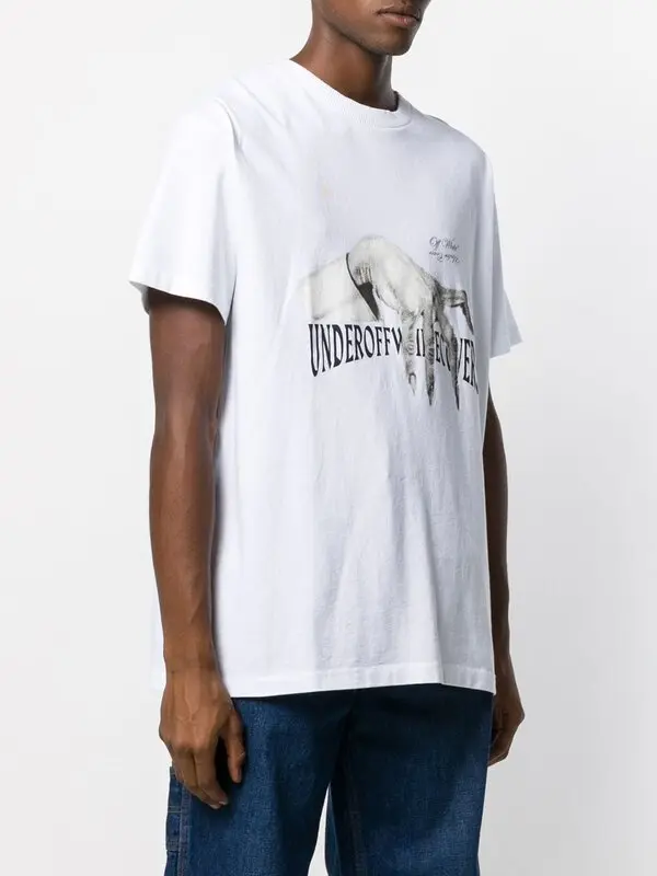 Off-White Off- X Undercover Hand Print T-Shirt In White - 57% Off