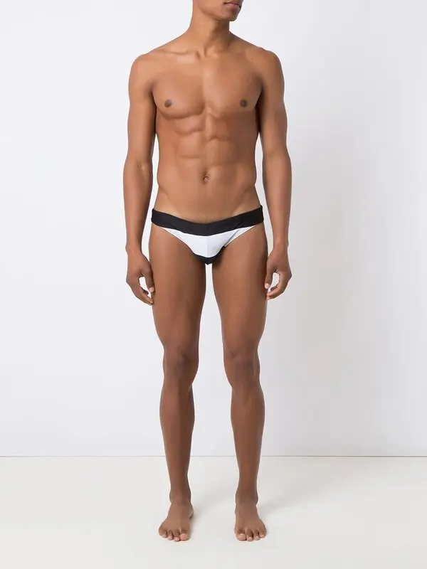 AMIR SLAMA Bicolor Swim Trunks - Black