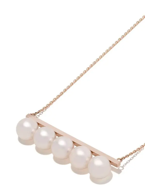 TASAKI 18kt Rose Gold Akoya Pearl Balance Signature Necklace