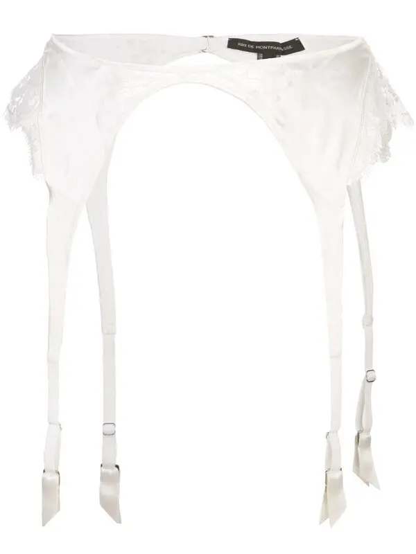 Kiki De Montparnasse Coquette Garter Belt In White - 30% Off | Editorialist