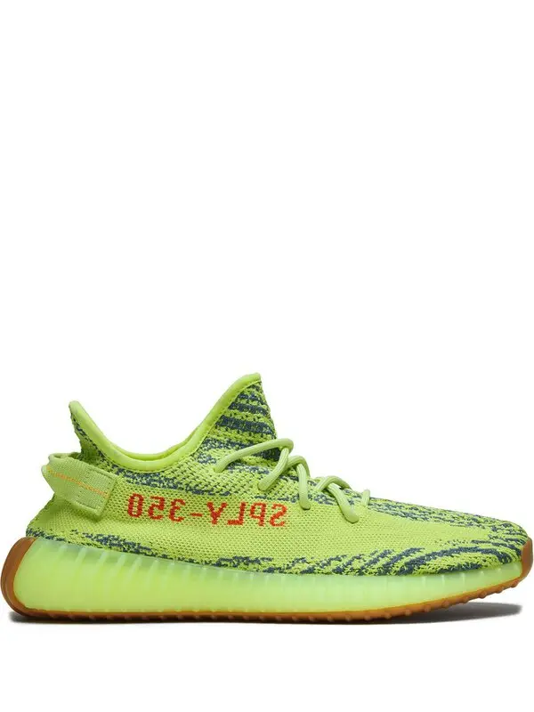 Yeezy Boost 350 V2 Semi Frozen Sneakers Green Editorialist