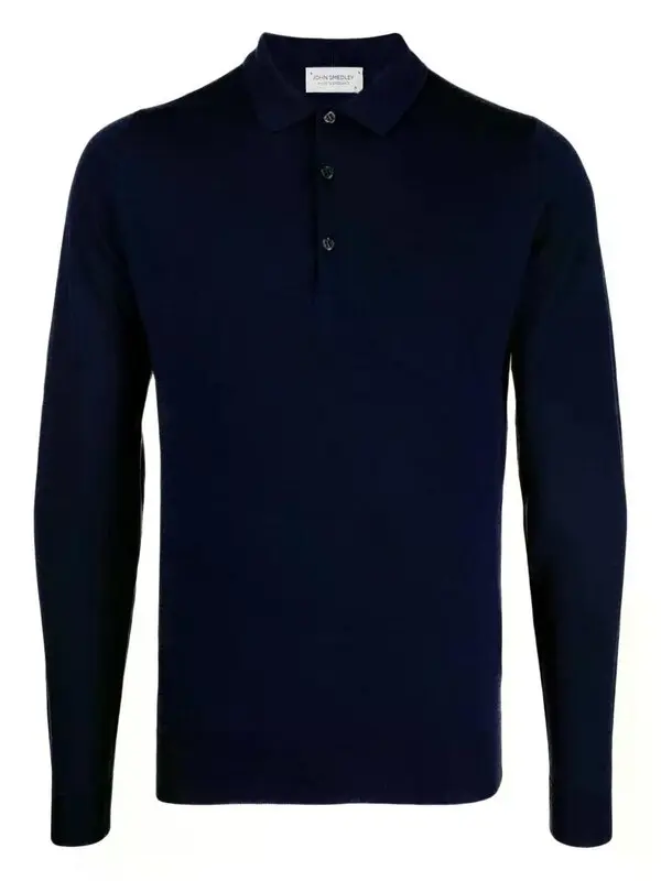 John Smedley Merino Wool Polo Shirt - Blue