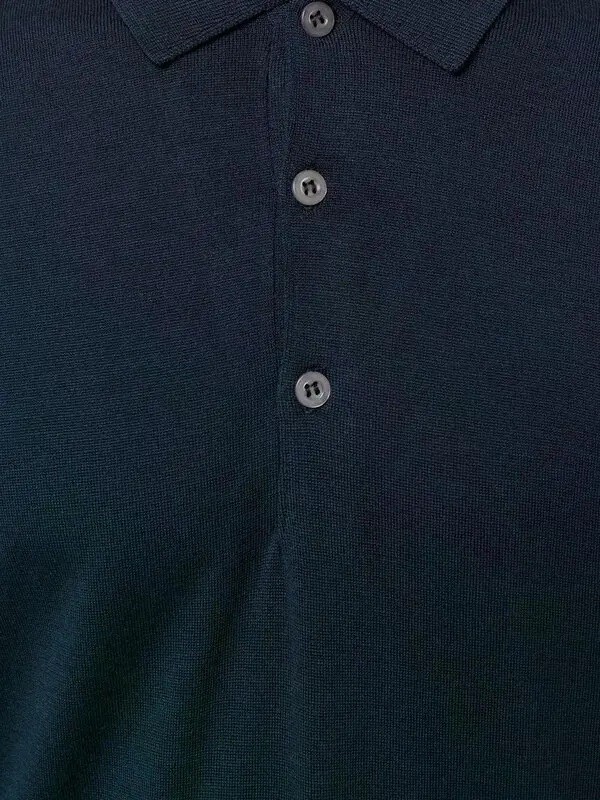 John Smedley Merino Wool Polo Shirt - Blue