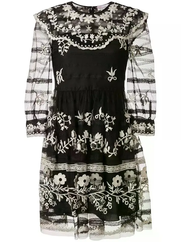 Red Valentino Embroidered Mini Dress