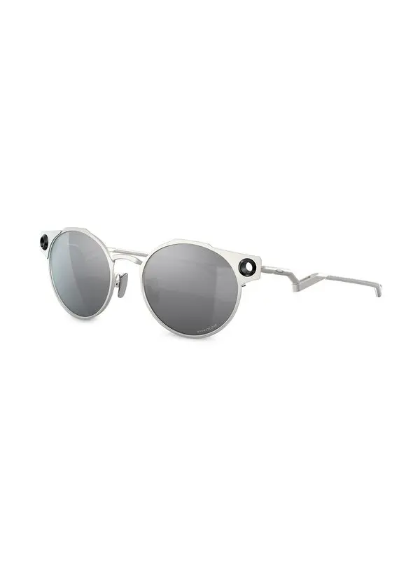 Oakley Deadbolt Round Frame Sunglasses - Silver