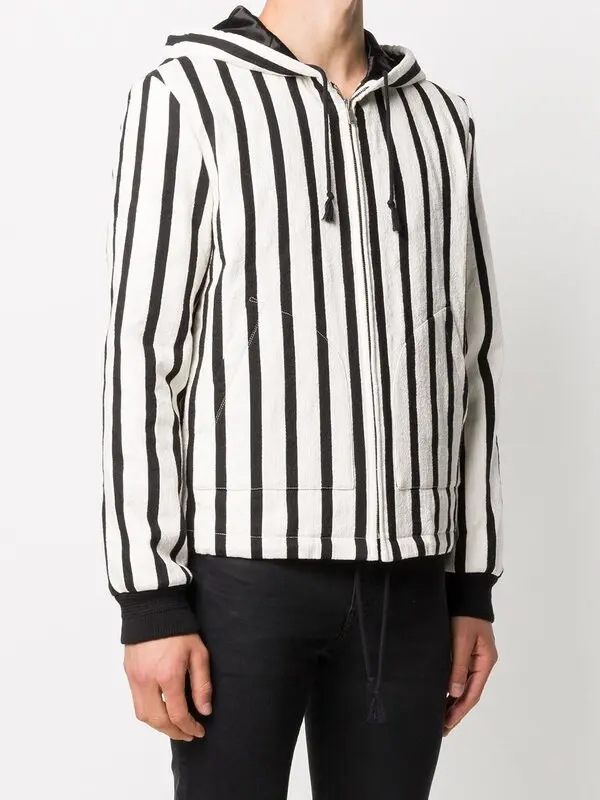 Saint Laurent Vertical Stripe Zipped Jacket
