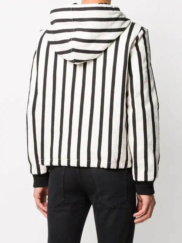 Saint Laurent Vertical Stripe Zipped Jacket