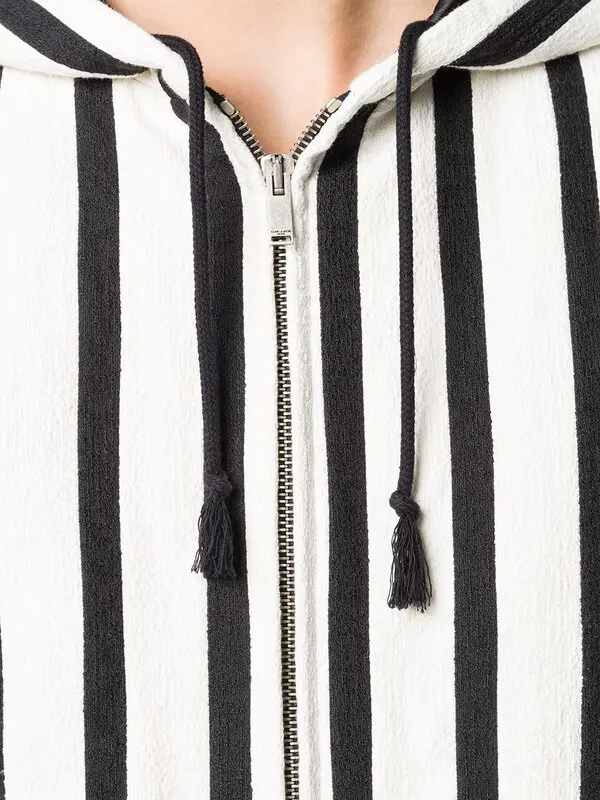 Saint Laurent Vertical Stripe Zipped Jacket