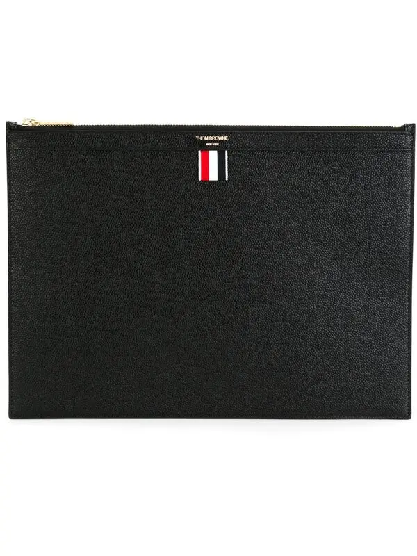 Thom Browne Logo-stamp Leather Document Holder - Black