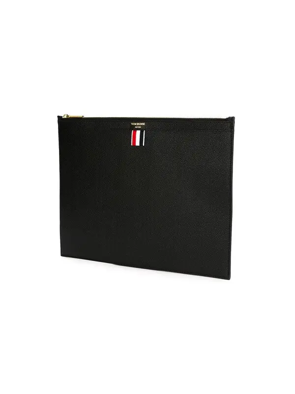 Thom Browne Logo-stamp Leather Document Holder - Black