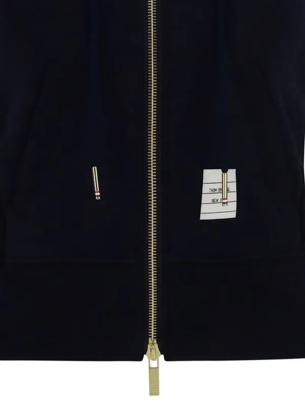 Thom Browne 4-bar Zip-fastening Hoodie - Blue