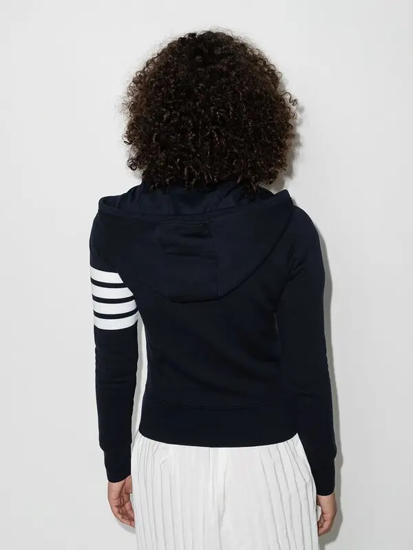 Thom Browne 4-bar Zip-fastening Hoodie - Blue