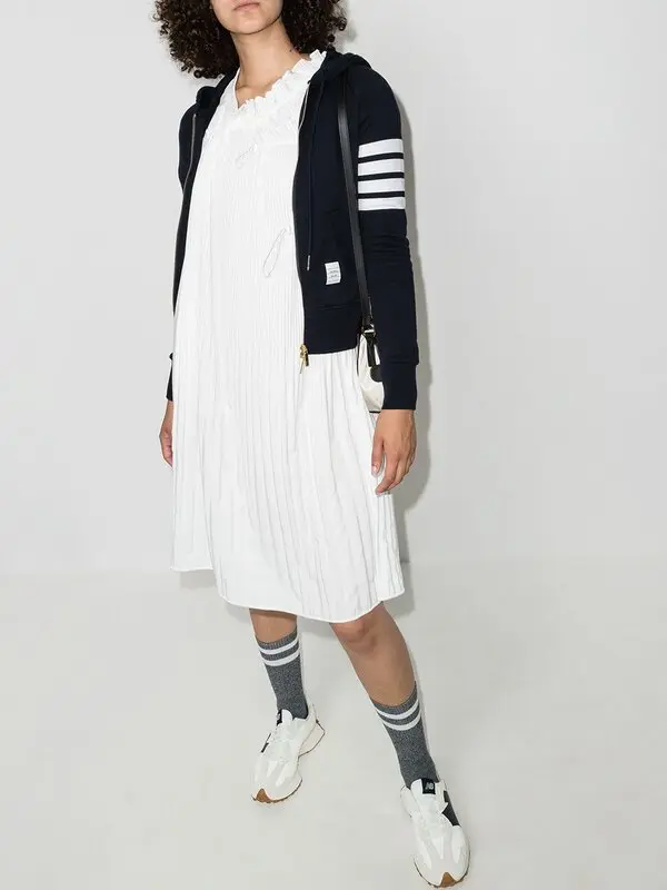Thom Browne 4-bar Zip-fastening Hoodie - Blue
