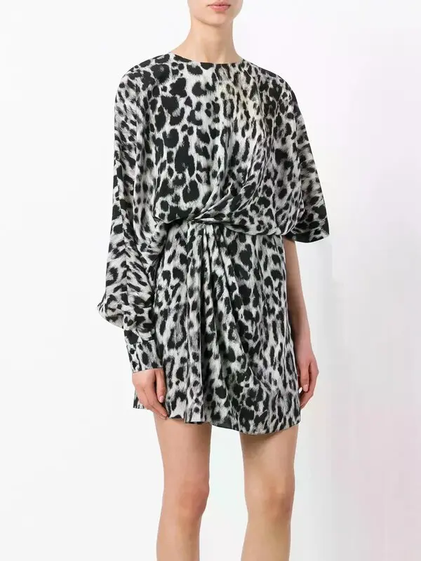 leopard print asymmetrical dress Lita | Leopard Print Twisted Asymmetric Maxi Dress main image 1