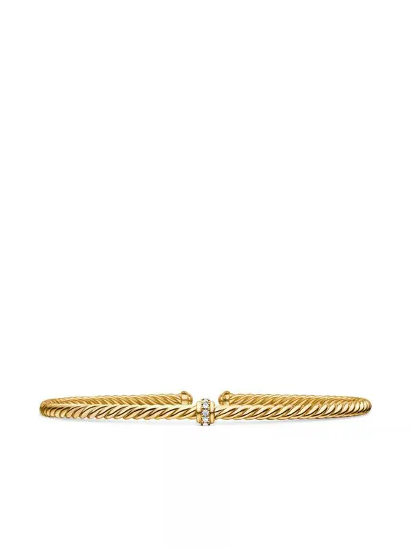 David Yurman 18kt Yellow Cablespira Diamond Bracelet - Gold