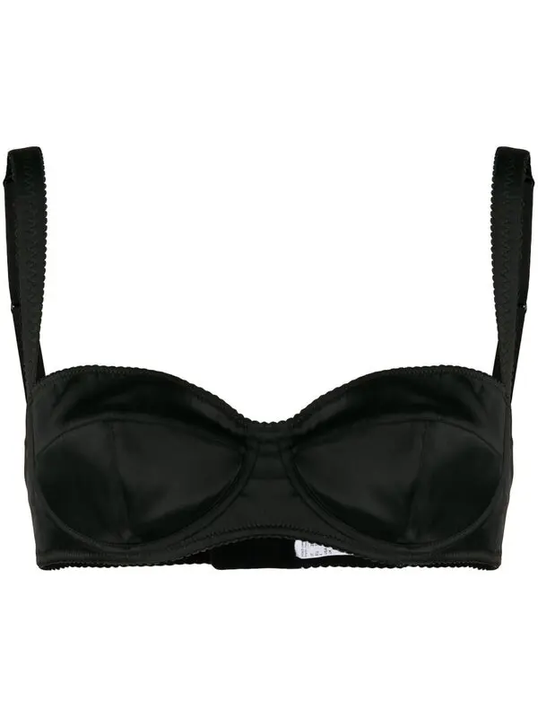 Dolce & Gabbana Satin Balconette Bra - Black