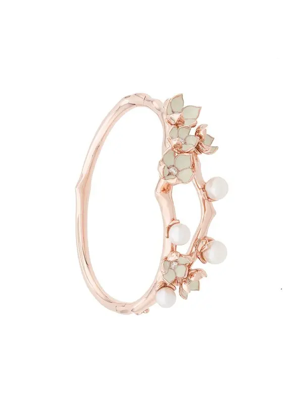 SHAUN LEANE Cherry Blossom Pearl & Diamond Cuff - Gold