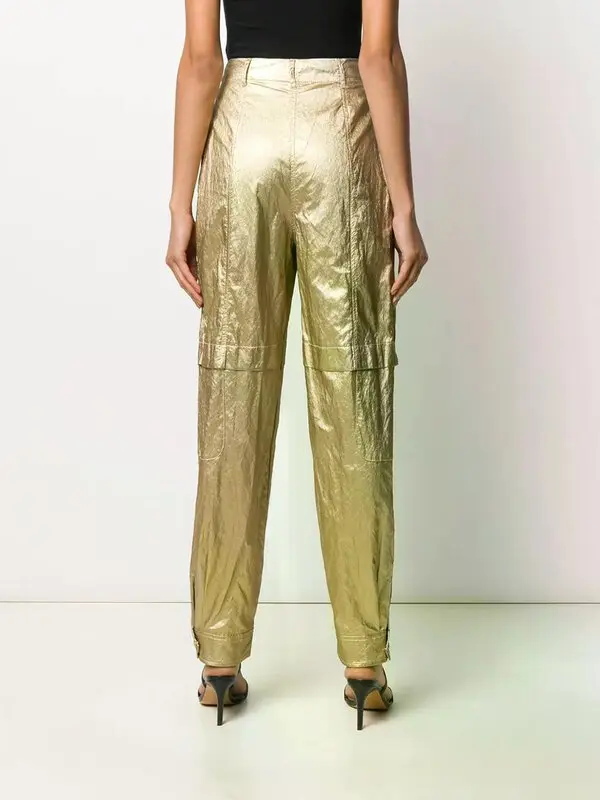 Philosophy Di Lorenzo Serafini Metallic High Waist Trousers