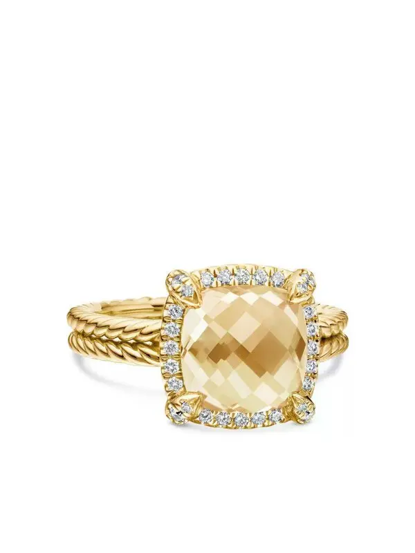 David Yurman 18kt Yellow Châtelaine Citrine And Diamond Ring - Gold