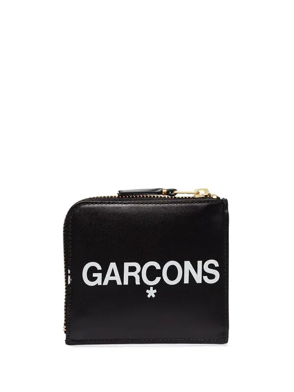 Comme Des Garçons Huge Logo L-shape Wallet - Black