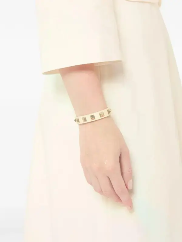 Valentino Garavani Rockstud Leather Bracelet - Neutrals