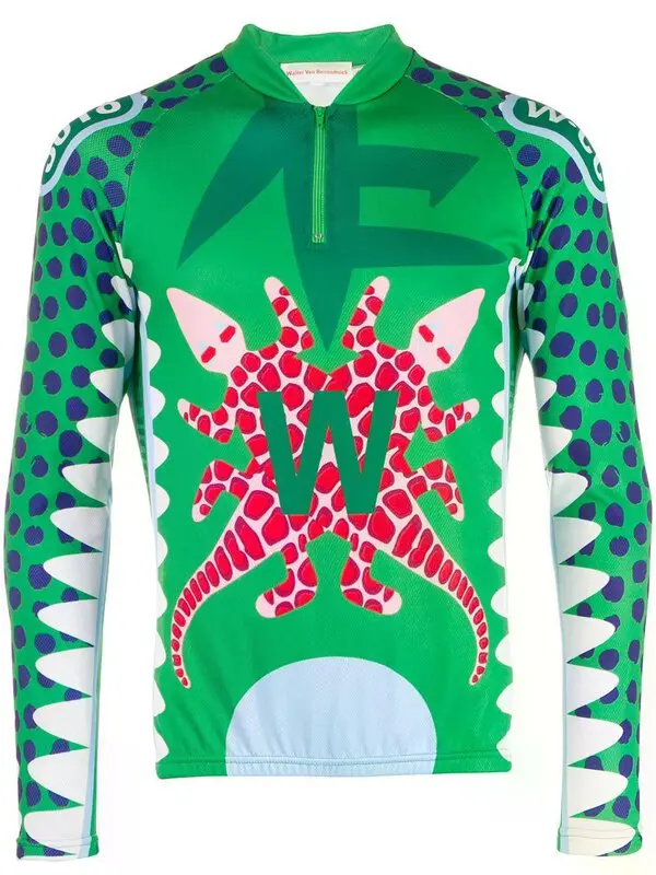 WALTER VAN BEIRENDONCK 2014/15's Crossed Crocodiles Growl Cycling T-shirt - Green