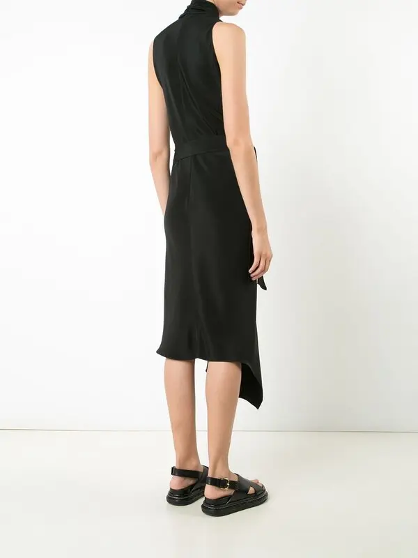 PETER COHEN Victor Wrap Silk Dress - Black
