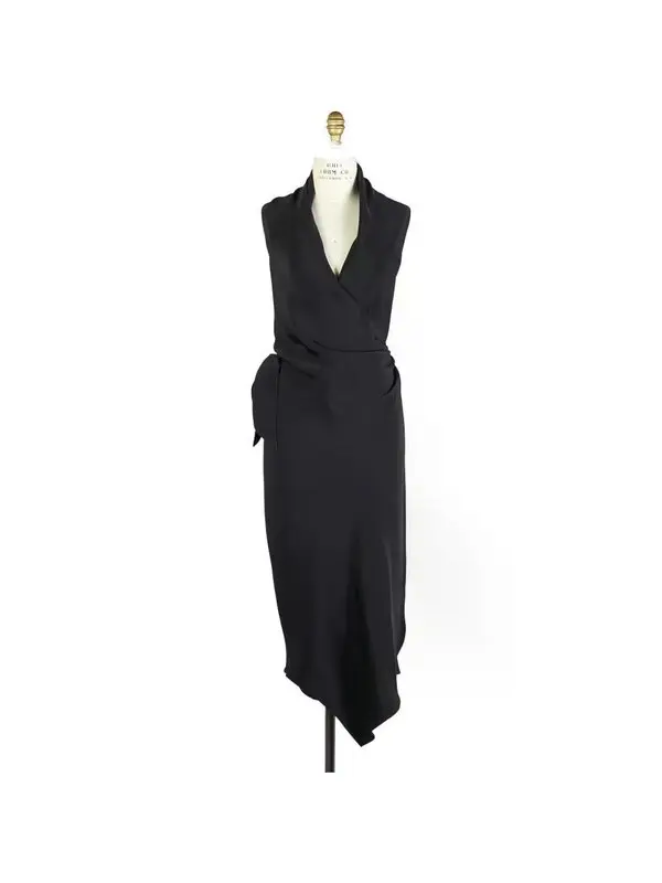 PETER COHEN Victor Wrap Silk Dress - Black
