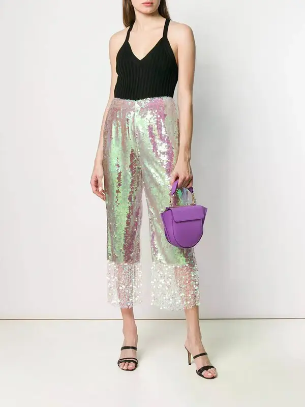 CIRCUS HOTEL Iridescent Cropped Trousers